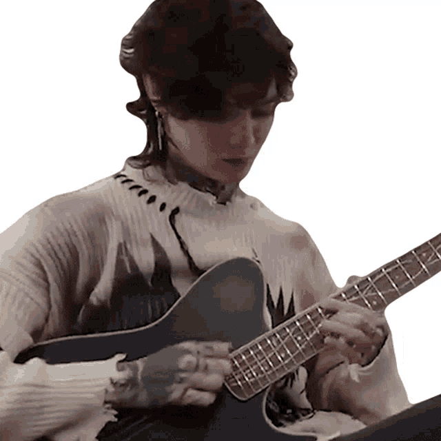 Playing A Guitar Tim Henson Sticker Playing A Guitar Tim Henson Strumming Otkrijte I
